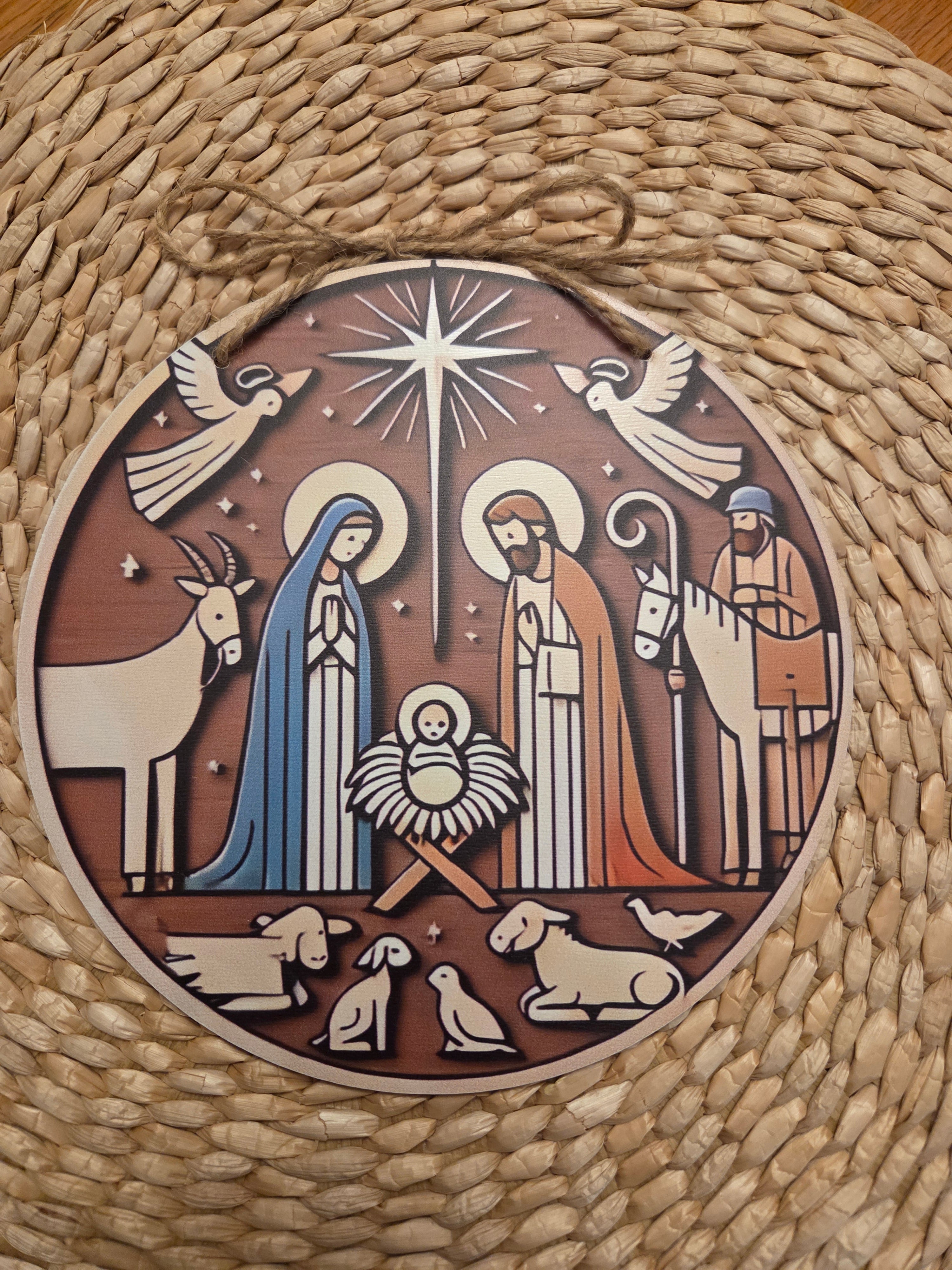 Wooden Sacred Family image – Reindeer Family Co.